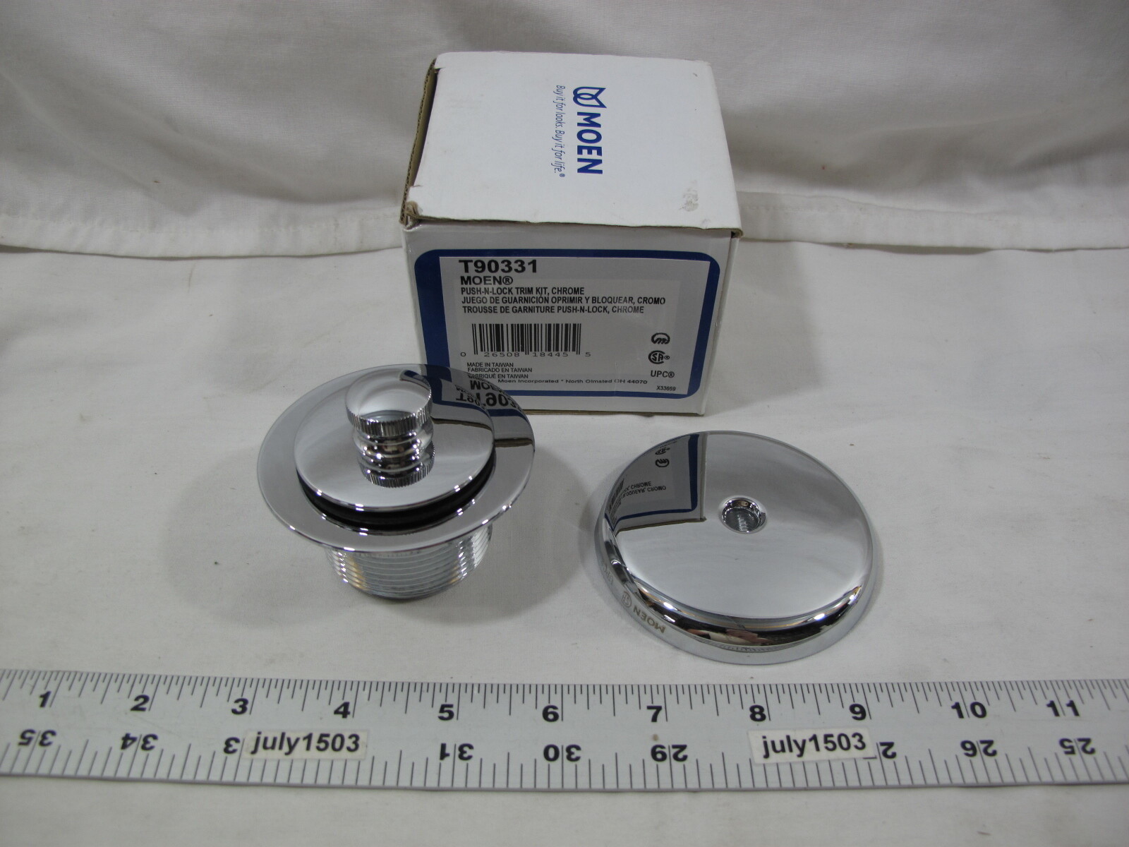 NEW Moen Tub & Shower Drain Covers Push-N-Lock Trim Kit - CHROME ...