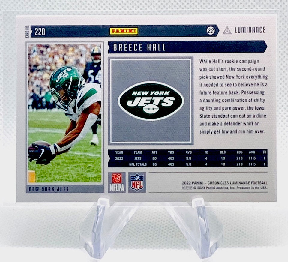 2022 Panini Chronicles Luminance Breece Hall Rookie Card #220 - New ...