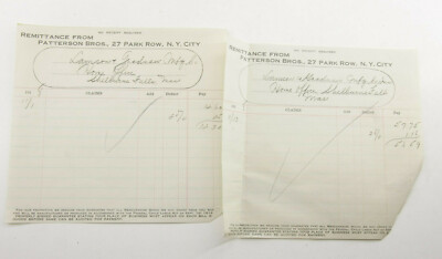 191* Lamson Goodnow Patterson Bros NYC Remittance Notes Ephemera P892D ...