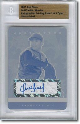2007 Franklin Morales Rookie Autograph Printing Press Plate Auto RC 1/1 ...
