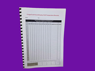Safer Food Better Business Temperature Fridge Record Form 2 Years ...