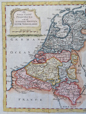 Seven United Provinces Netherlands Flanders Belgium 1771 Kitchin hand ...