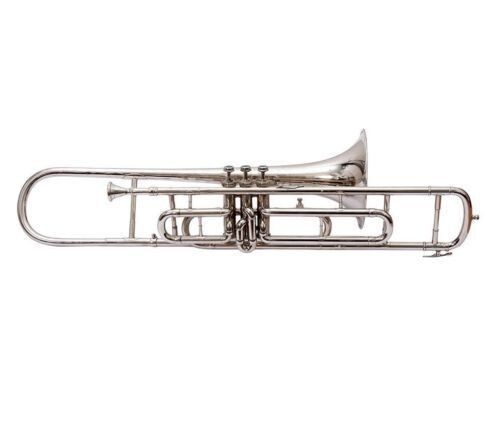 Trombone New Nickel Plated Finish Bb Flat Valve Trumbone Free case ...