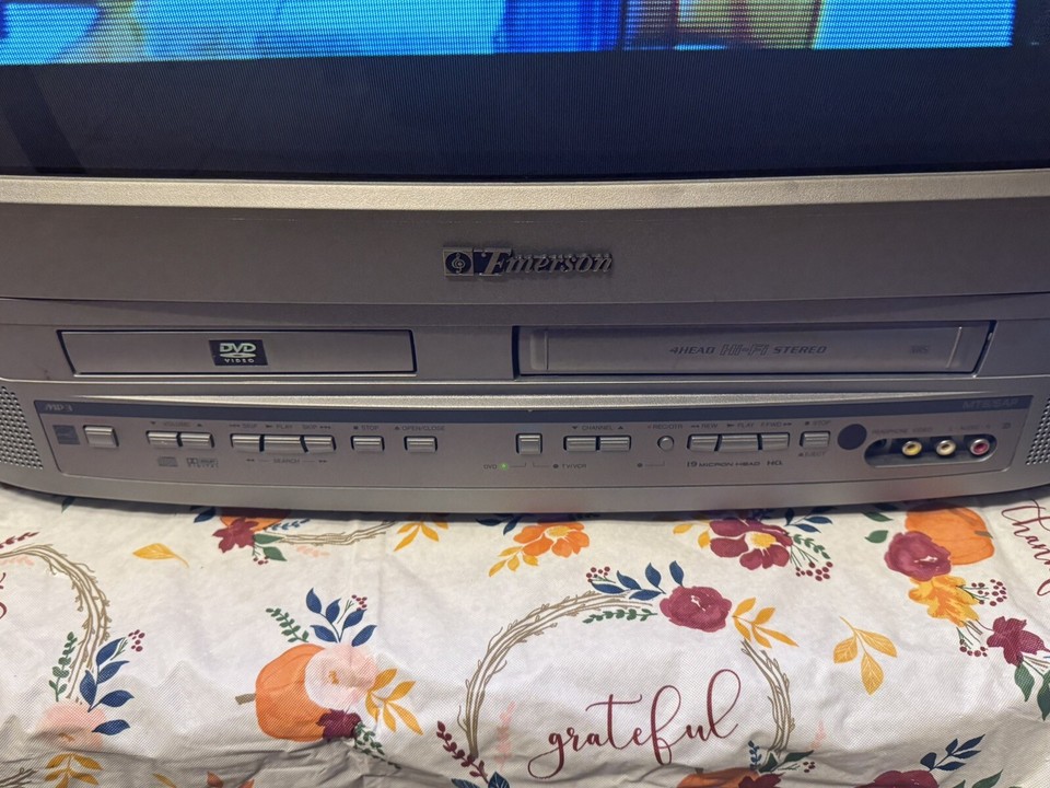 VTG Emerson EWC27T4 27” TV/VCR/DVD Combo RCA PORTS W/ REMOTE TESTED ...