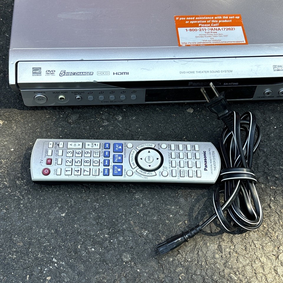 Panasonic SA-HT940 5-Disc DVD 5.1 Home Theater Works Good With Remote ...