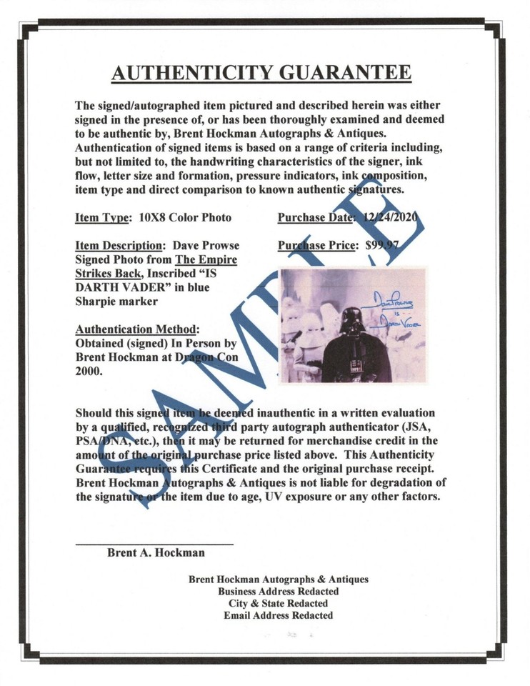 JIM BACKUS 1964 Signed Document Autograph w/ COA - MR. MAGOO - GILLIGAN ...