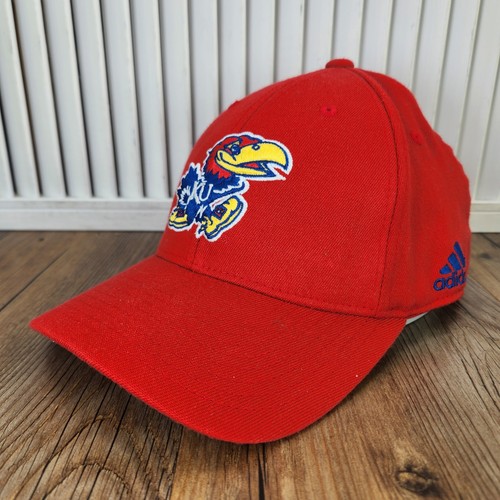 Adidas Kansas Jayhawks Fitted L/XL Red Stretch Fit Cap NCAA KU Logo ...