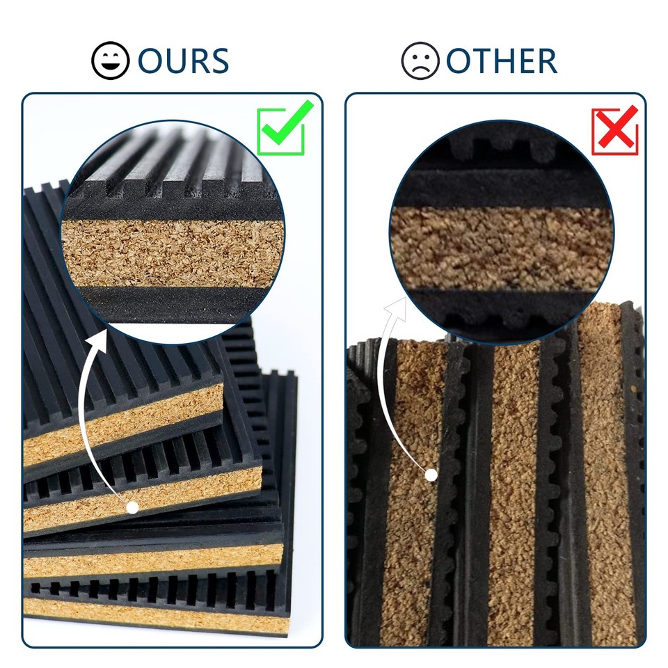 Anti Vibration Pads 4" X 4" X 7/8" Rubber & Cork Vibration Isolation ...