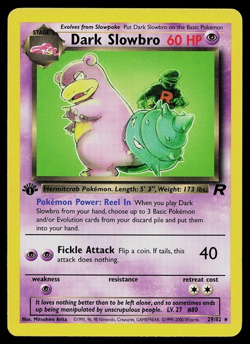 Pokemon Card - Dark Slowbro Team Rocket 1st Edition 29/82 Rare | eBay