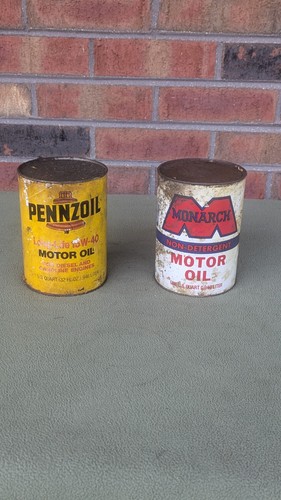 Lot of 2 Vintage Pennzoil & Monarch Motor Oil Cans -Full and sealed ...