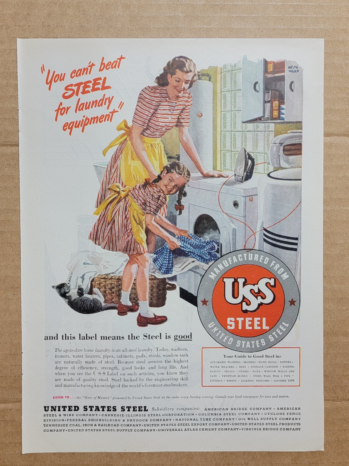 VINTAGE 1946 Print Ad Advertisement US Steel Laundry Equipment WW2 | eBay