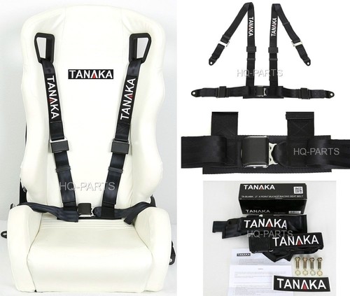 1 X TANAKA UNIVERSAL BLACK 4 POINT EZ RELEASE BUCKLE RACING SEAT BELT ...