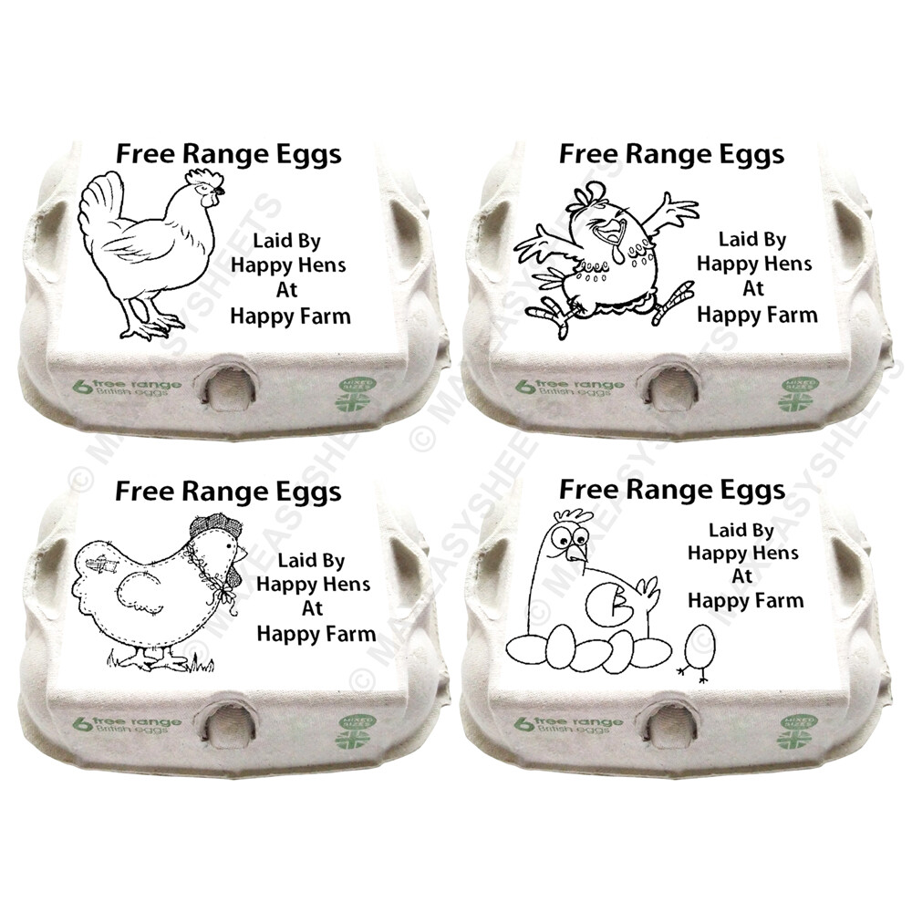 Egg Box Labels Custom Personalised Chicken Hen Egg Boxes Fresh Free ...