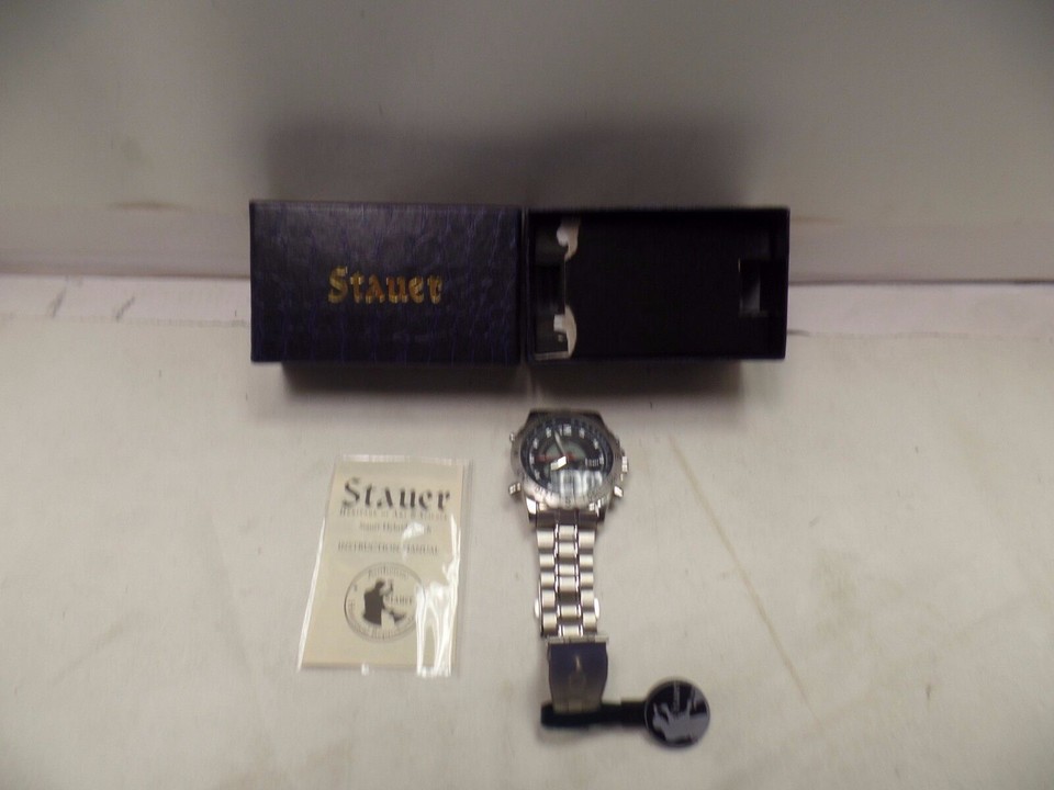 STAUER Chronograph Diver's Watch 19093 Analog Digital NEEDS NEW BATTERY ...