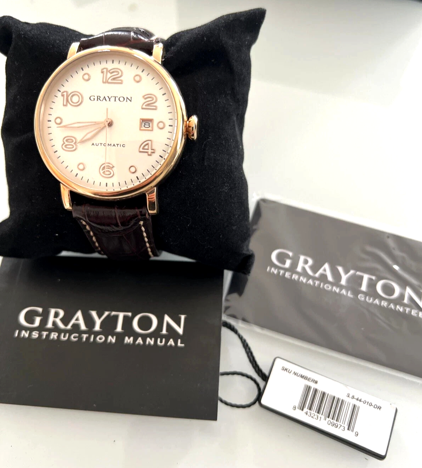 Grayton Men's Classic Automatic Watch 8-44-010-DR Rose Gold Brown ...