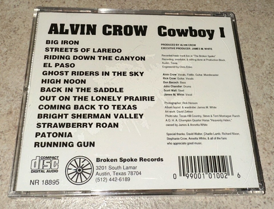 Alvin Crow - Cowboy I CD Rare OOP NEW Sealed The Pleasant Valley Boys ...