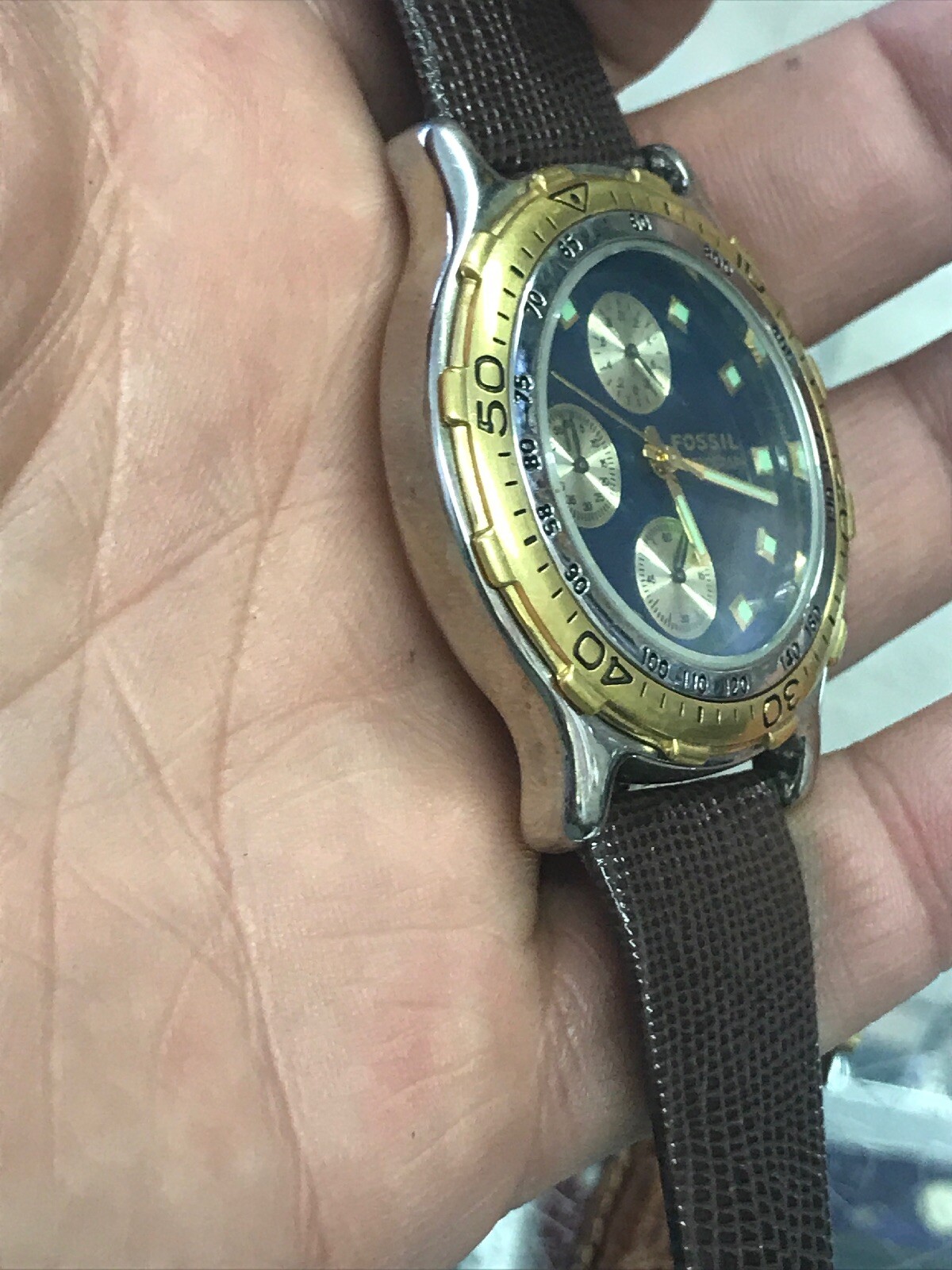 Vintage Fossil CH-2218 Chronomaster Special Edition Set 2-Tone Men’s ...