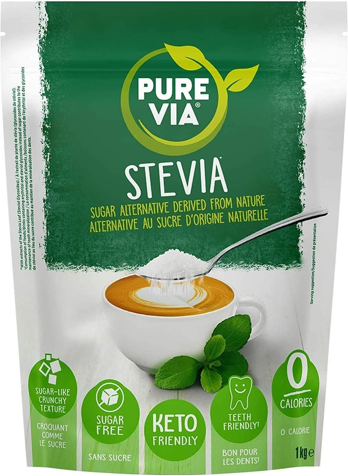 Pure via Stevia Sugar Alternative 1Kg - Gluten Free, Vegetarian and ...