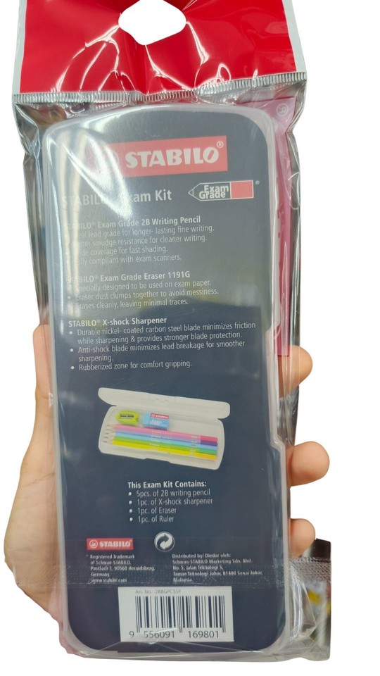 STABILO Student Exam Kit – High Quality 2B Pencils, Eraser, Sharpener ...