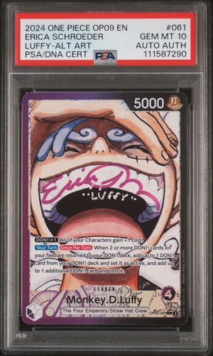 2024 ONE PIECE OP09 ALTERNATE ART #061 MONKEY D. LUFFY PSA 10 DNA AUTO ...