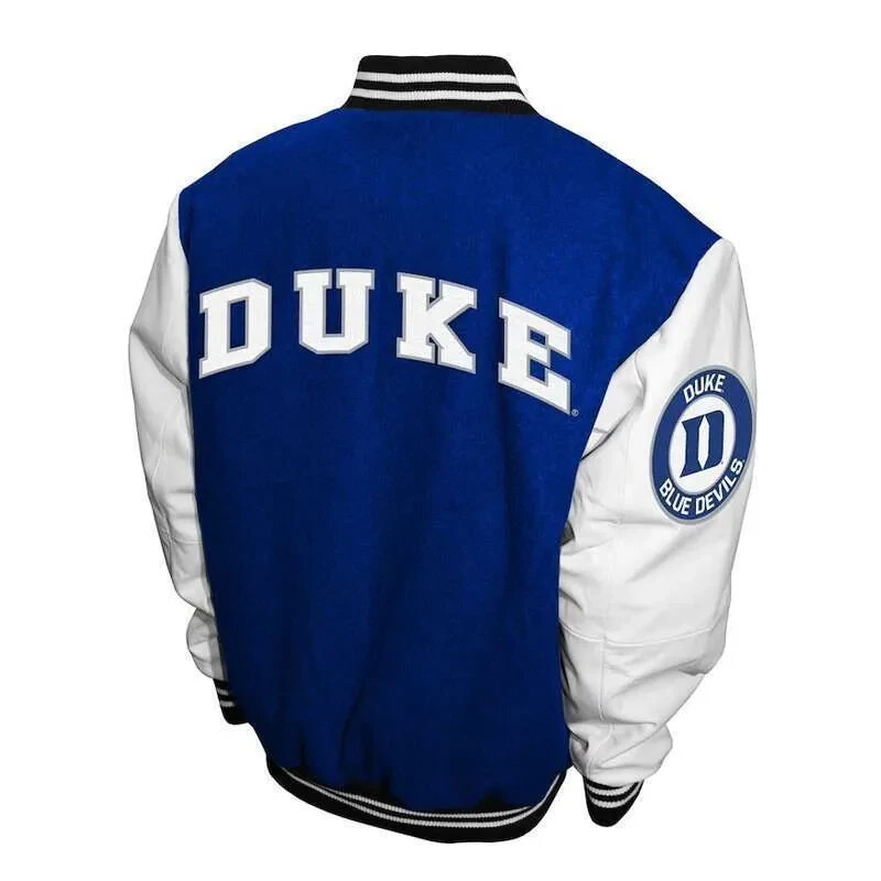 Duke Blue Devils Graduate Varsity Full-Snap Wool Leather Men's ...