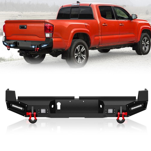 Full Width Step Rear Bumper W/ Sensor Holes For 2016-2023 Toyota Tacoma ...