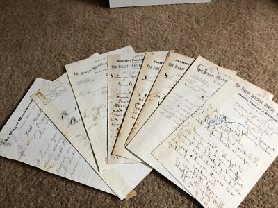 #MISC3722 1880s lot of 8 letters from SINGER SEWING MACHINE company w ...
