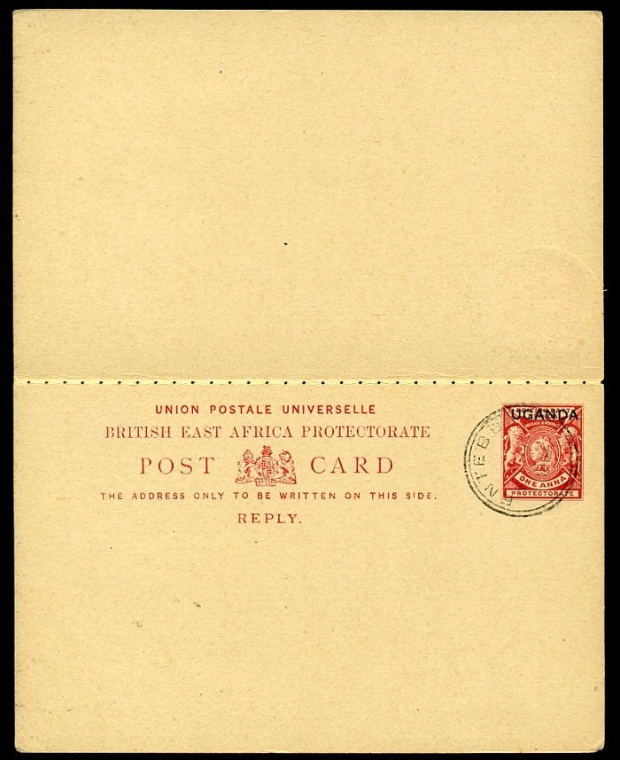 UGANDA QV POSTAL STATIONERY 1902 ENTEBBE | eBay