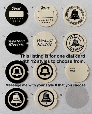 ONE Rotary Telephone Dial Card Insert - choose from 12 styles | eBay