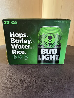Budweiser Alien Area 51 12 Pack Beer Carton - Box with cans Limited ...