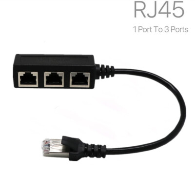 Ethernet RJ45 Cable Adapter 1 Male To 2 / 3 Female Splitter Port LAN ...