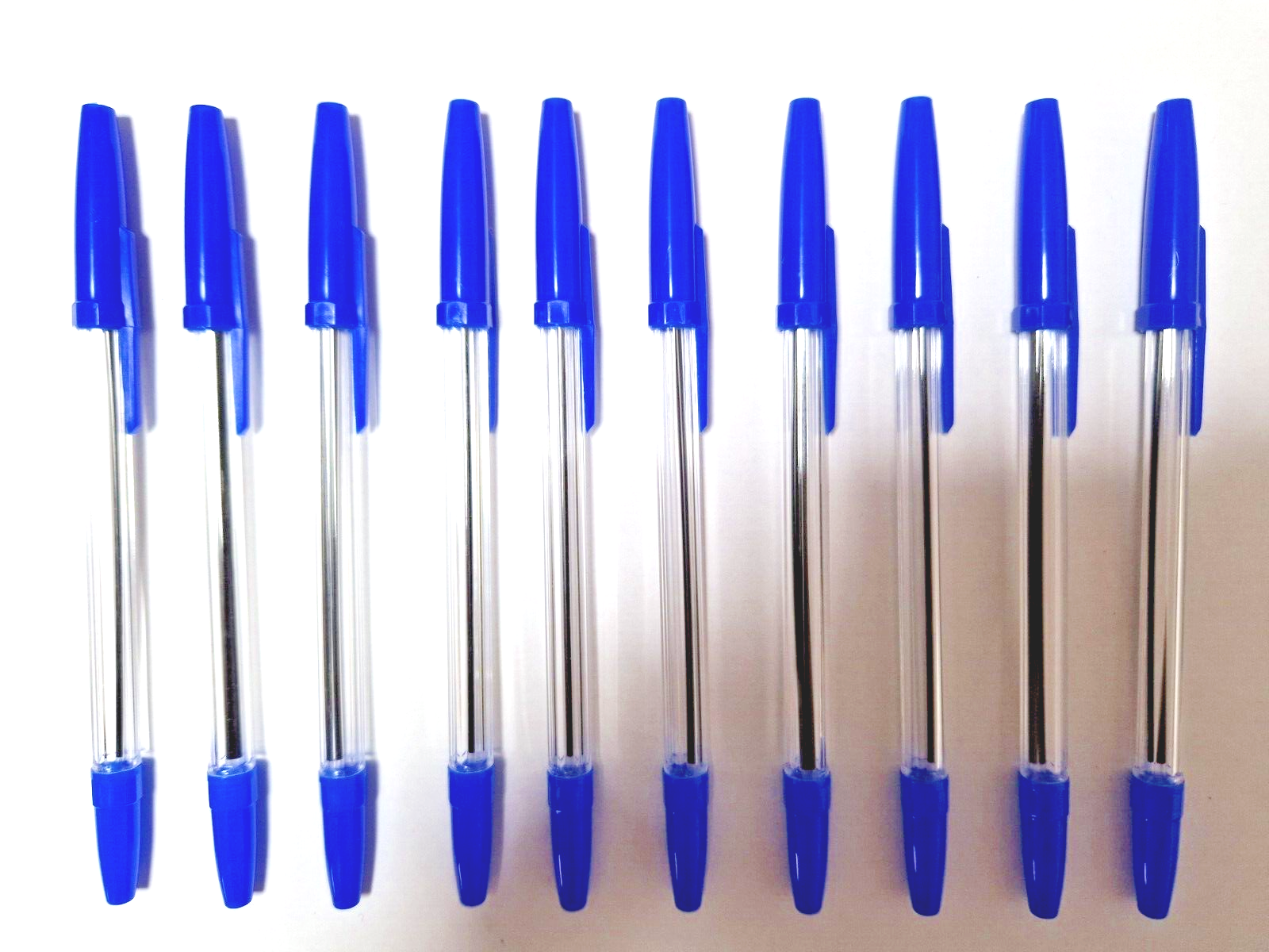 10 - 100 Kugelschreiber Blau Kappe Kuli Schreibstift Stift Schreiben ...