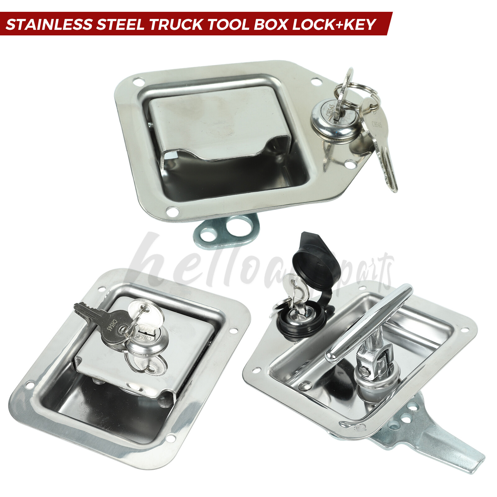 Stainless Steel RV Trailer Paddle Door Latch Handle Truck Tool Box Lock ...