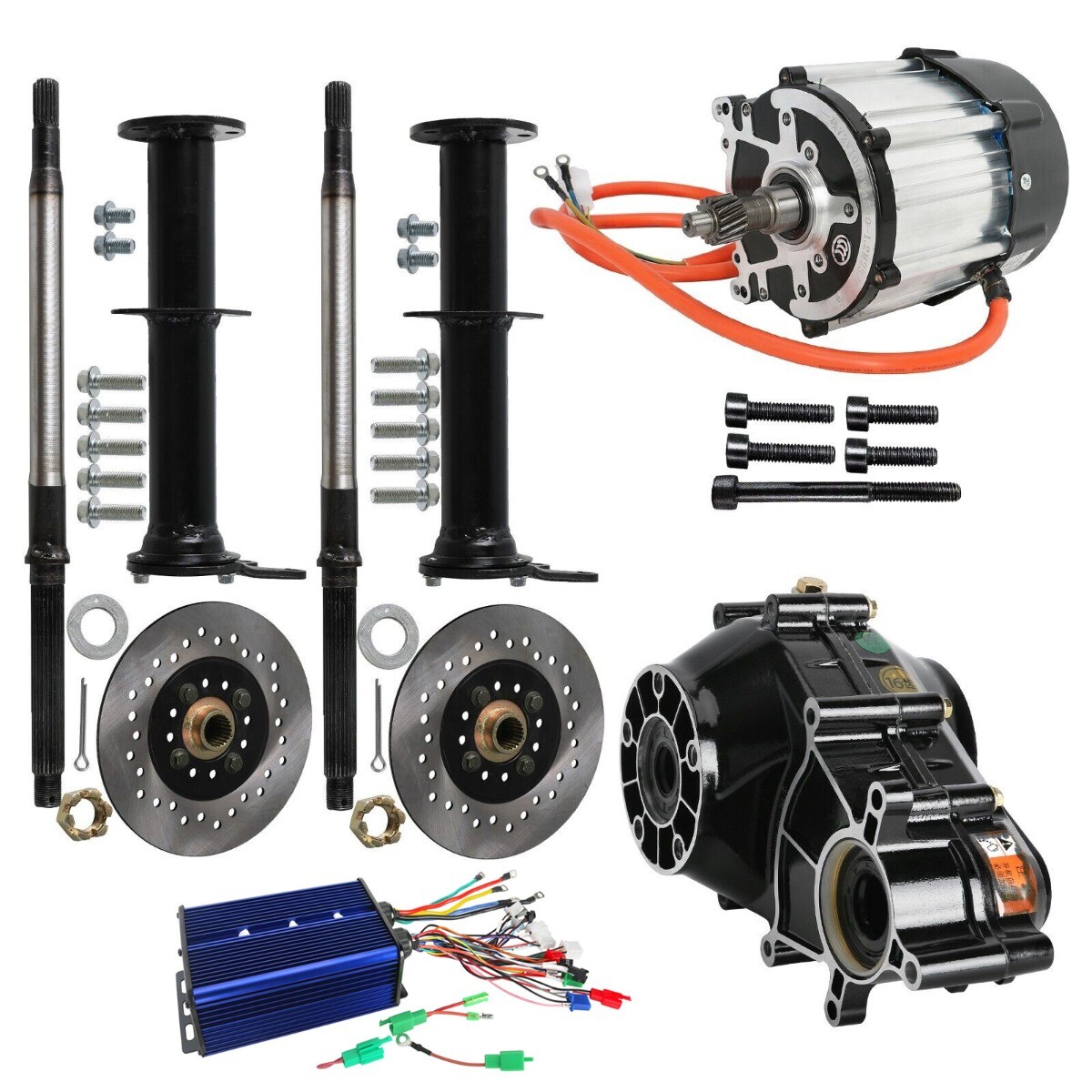 30/34/40" Differential Rear Axle Kit 72v 1500W Motor Controller Brake ...