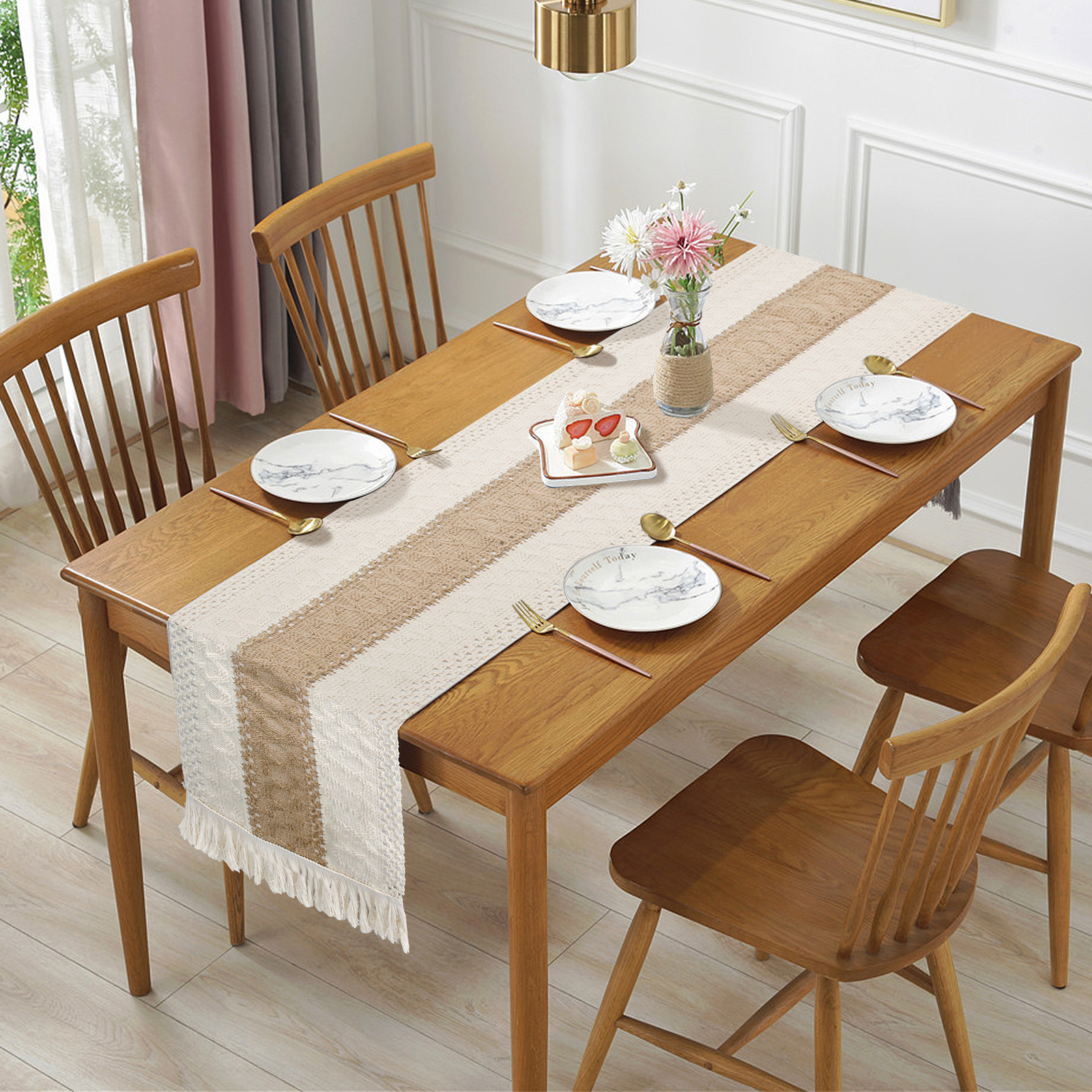 TtS Jute Hessian Table Runner with Tassels Natural Burlap Wedding ...