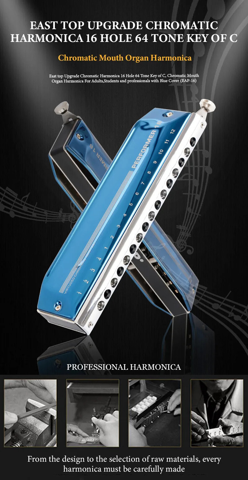 16 chromatic harmonica 16 holes 64 key C adult student professional | eBay