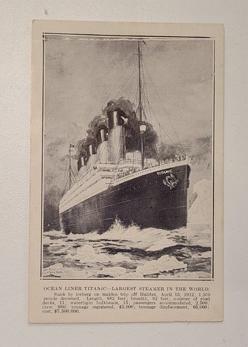 White Star Line R.M.S. Titanic Post Sinking Postcard | eBay