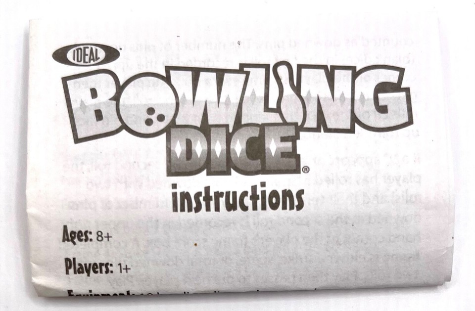 Bowling Dice Game Individual Replacement Dice or Scorepad Ideal You ...