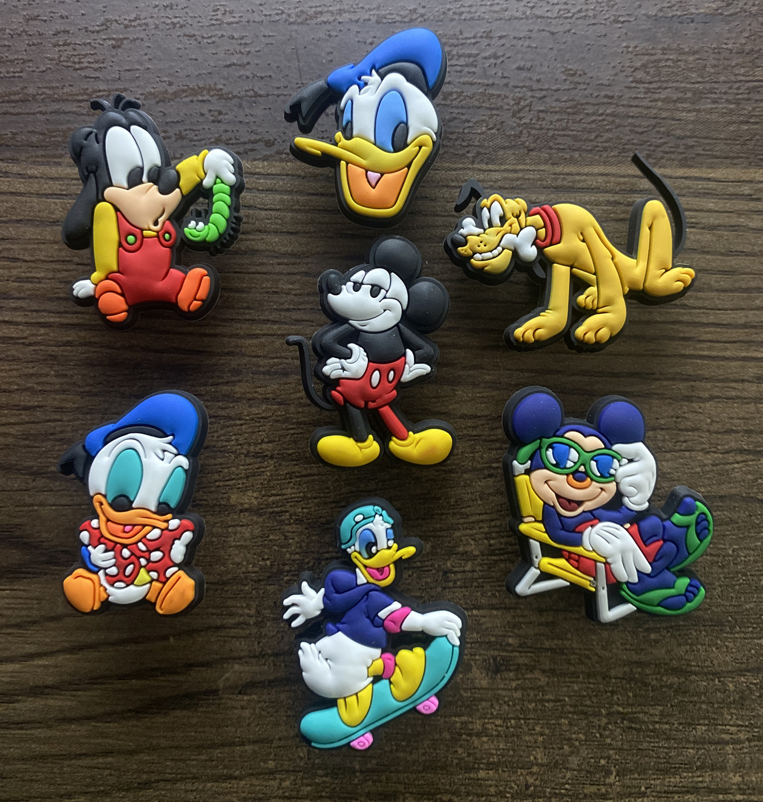 7 PACK Disney Donald Duck Mickey Mouse Pluto Goofy themed Croc Charm ...