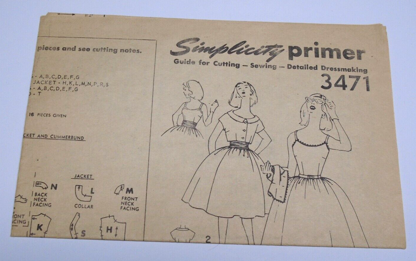 VNG 1950s Simplicity 3471 Miss Rockabilly Dress Bolero Size 12, B32 195 ...