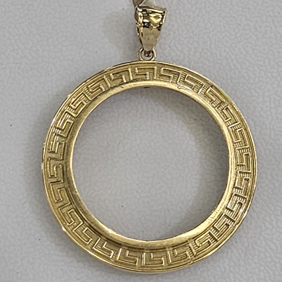 solid 14k gold 20 pesos Coin Frame pendant Mexican bezel | eBay