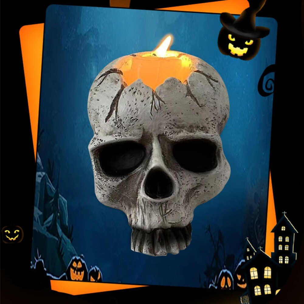 Creative Skull Candle Holder Vintage Skeleton Candlestick Halloween | eBay