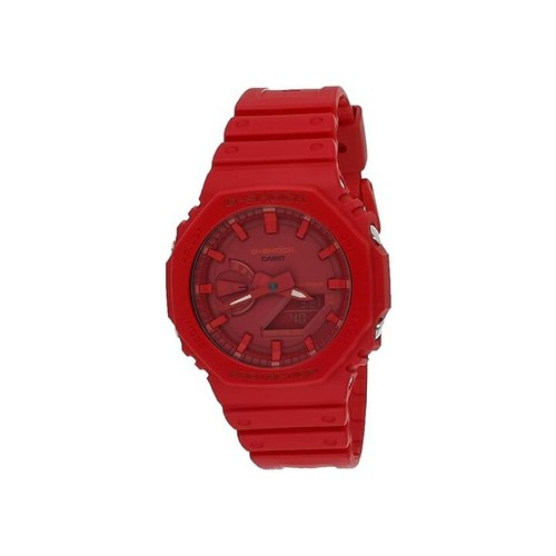 Casio Men's Red Dial Red Resin Band Analog G-Shock Quartz Watch ...