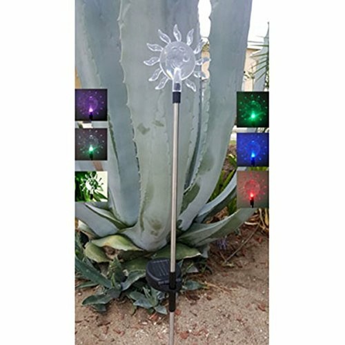 2 Set Sun Clear Acrylic Solar Garden Yard Patio Lawn Stick Stake Light ...