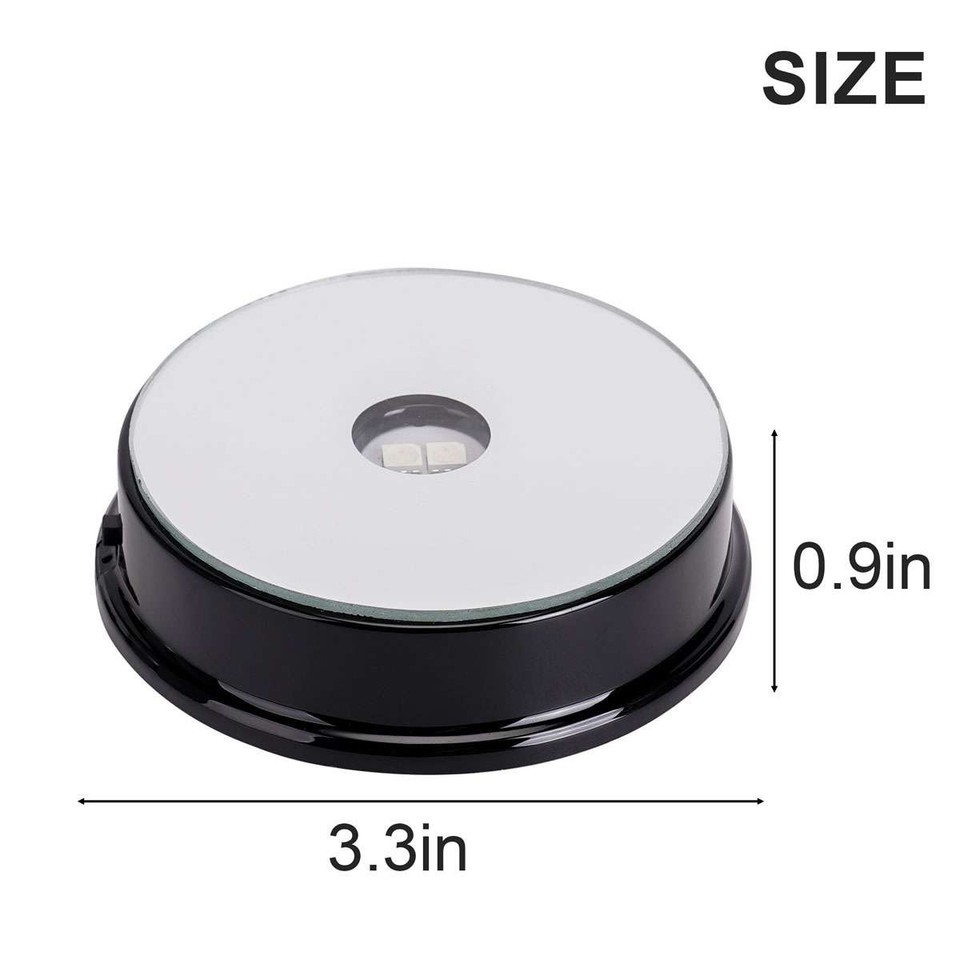 1-2X LED Light Display Base Stand 7 Color Lamp Holder Crystal Glass Art ...