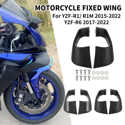 Matte Black Front Spoiler Fxed Wind Winglet For YAMAHA YZF R6 YZF-R6 ...