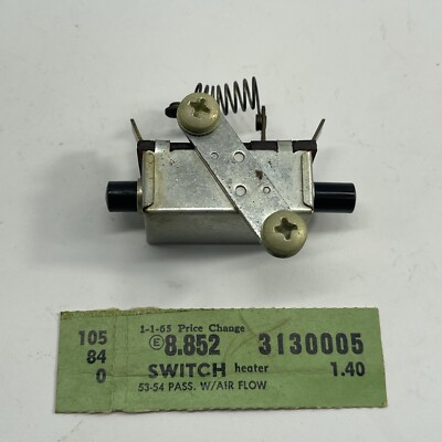 NOS 1953 54 Chevrolet Pass. Deluxe Heater Defroster Fan Switch 3130005 ...
