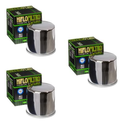 3 x Hiflo HF204C Chrome Oil Filter fit Kawasaki ZX636 B1-B2 (ZX6-R ...
