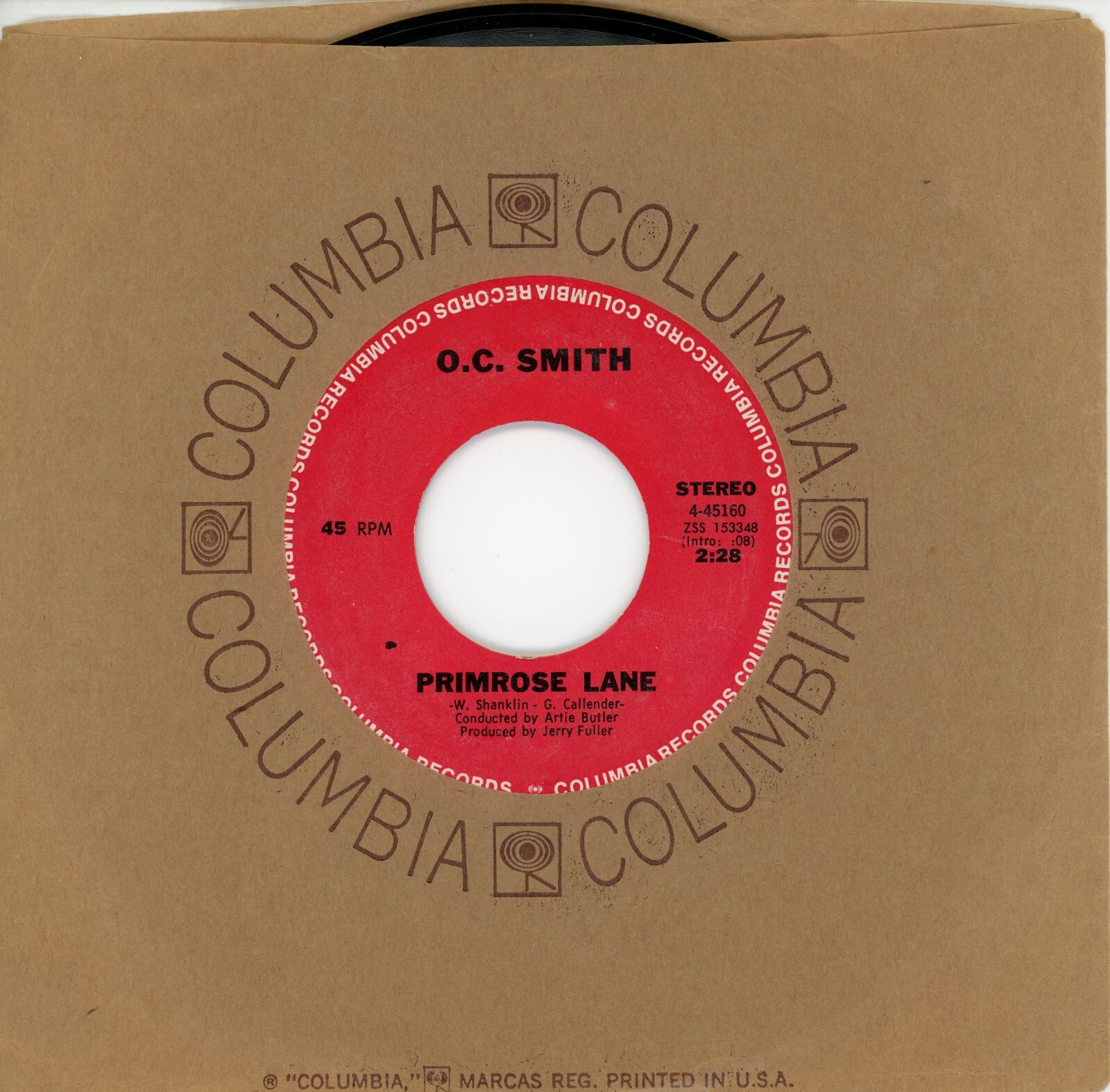 OC SMITH Primrose Lane / Melodee 1970 COLUMBIA 7" Single 45rpm Funk ...