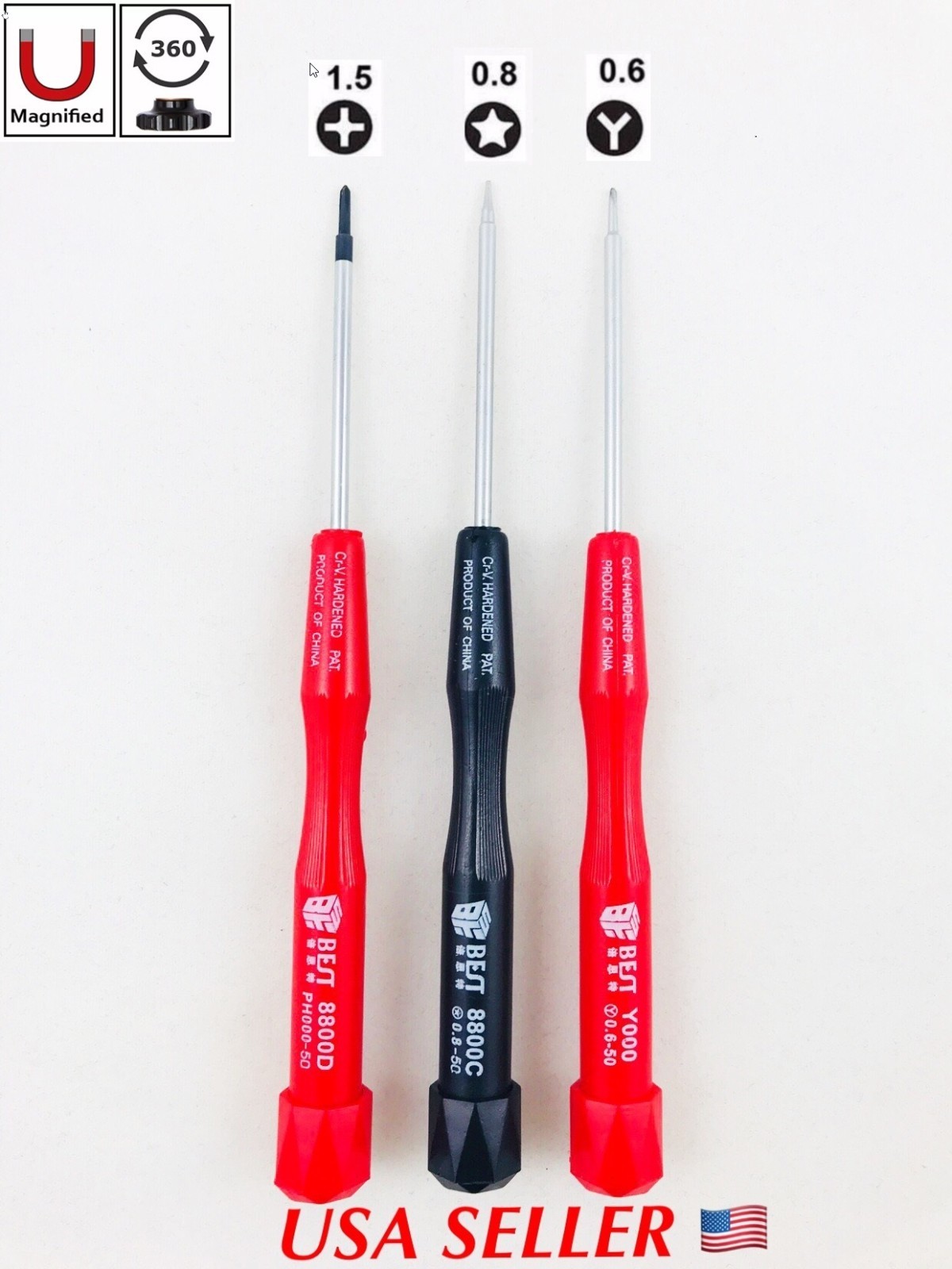 Y000 IPhone 8 7G Plus Screw Driver Set Repair Tool 0.6 Triwing 1.5 ...